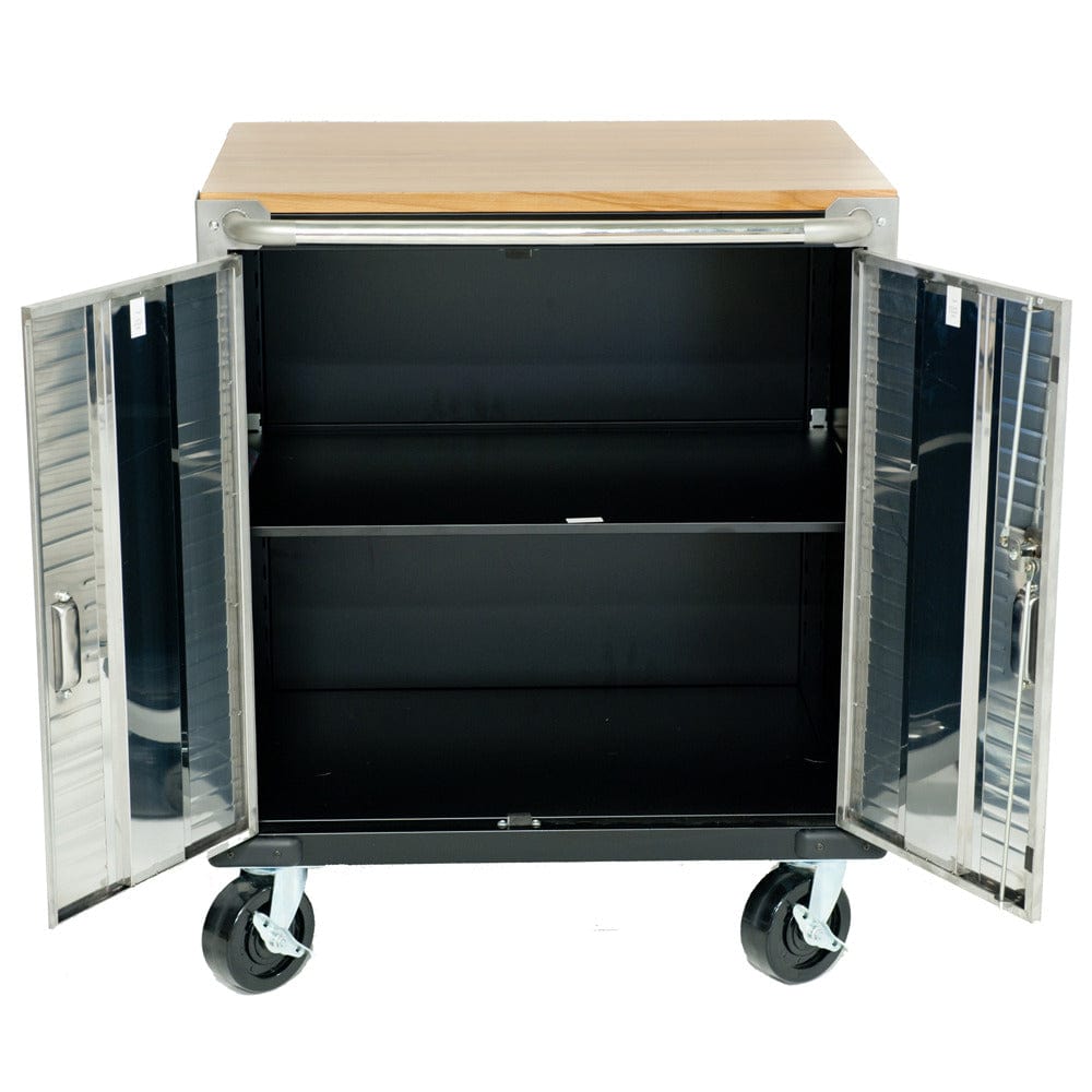 MAXIM HD 2 Door Timber Top Roll Cabinet Mobile Rolling Storage Cabinet ...
