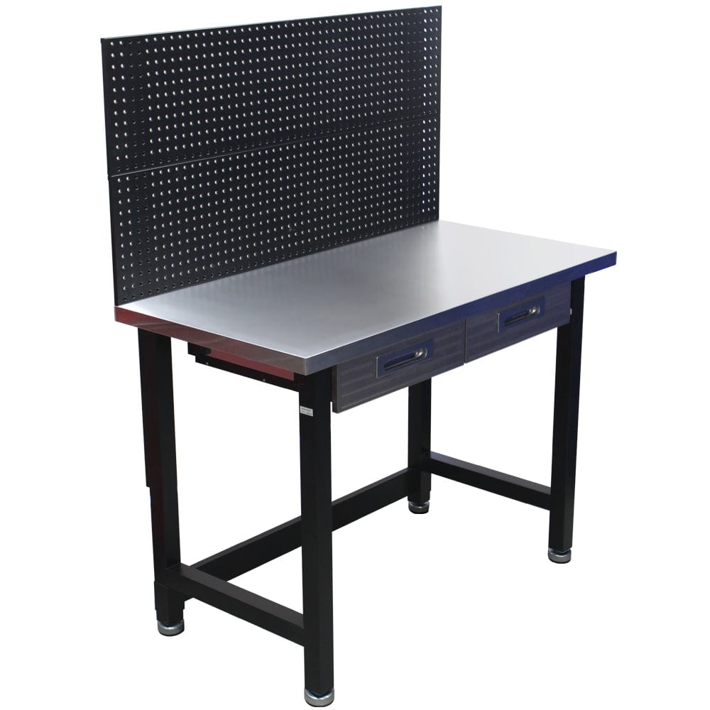 MAXIM HD 48 inch Stainless Top Workbench with Peg Board – Just Pro Tools