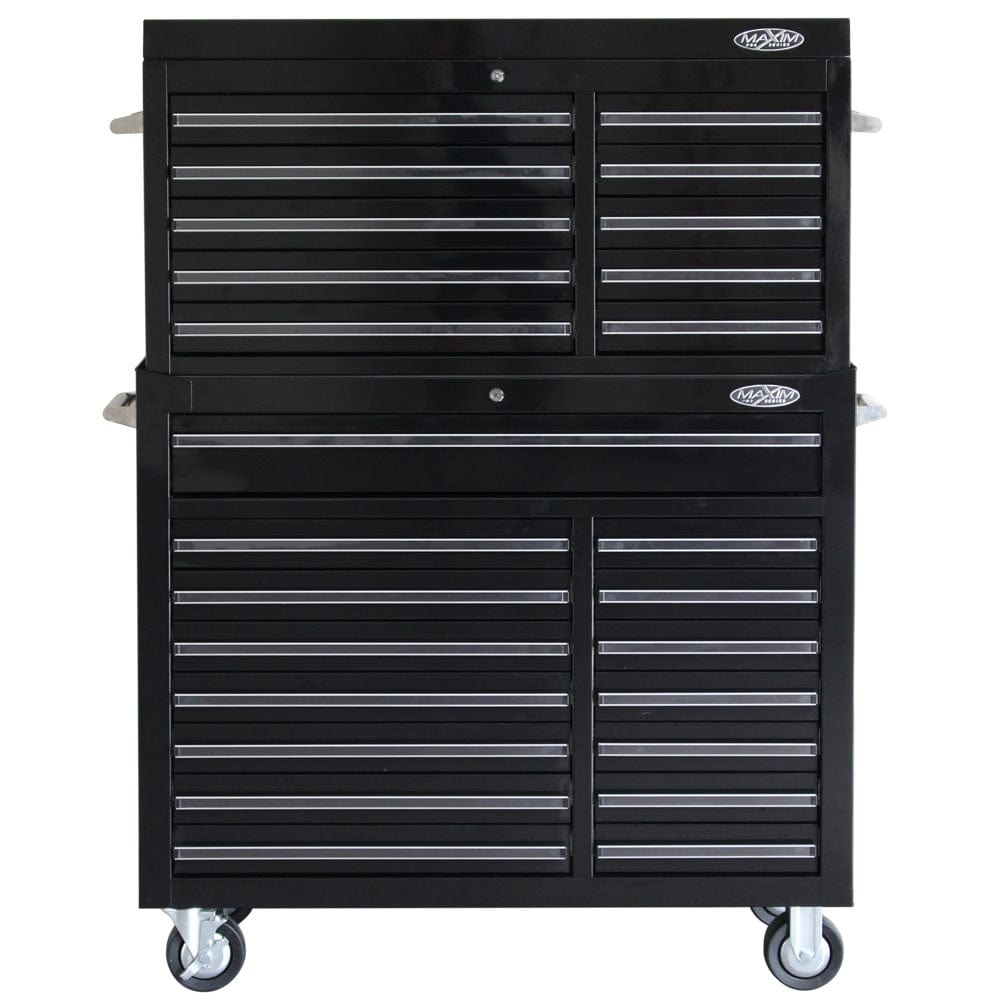 MAXIM 42" Black 25 Drawer Top Chest Roll Cabinet Toolbox – Just Pro Tools