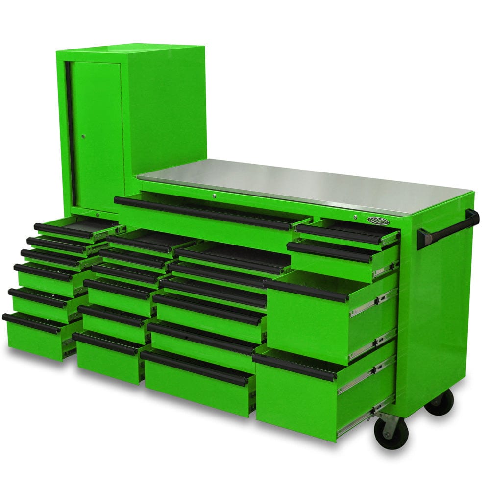 MAXIM 80” Green 23 Drawer Roll Cabinet & Locker Combo Toolbox – Just ...