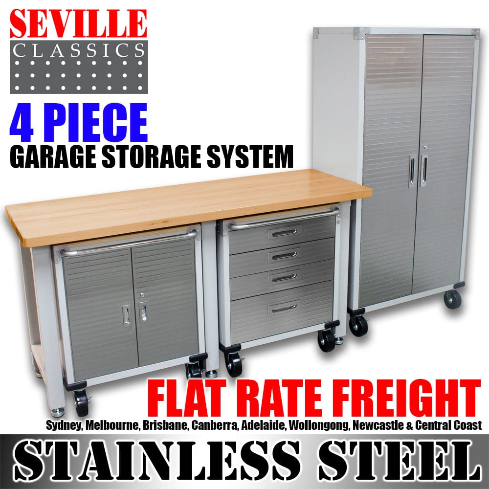 SEVILLE CLASSICS 4 Piece Garage Storage System Cabinet Set – Just Pro Tools