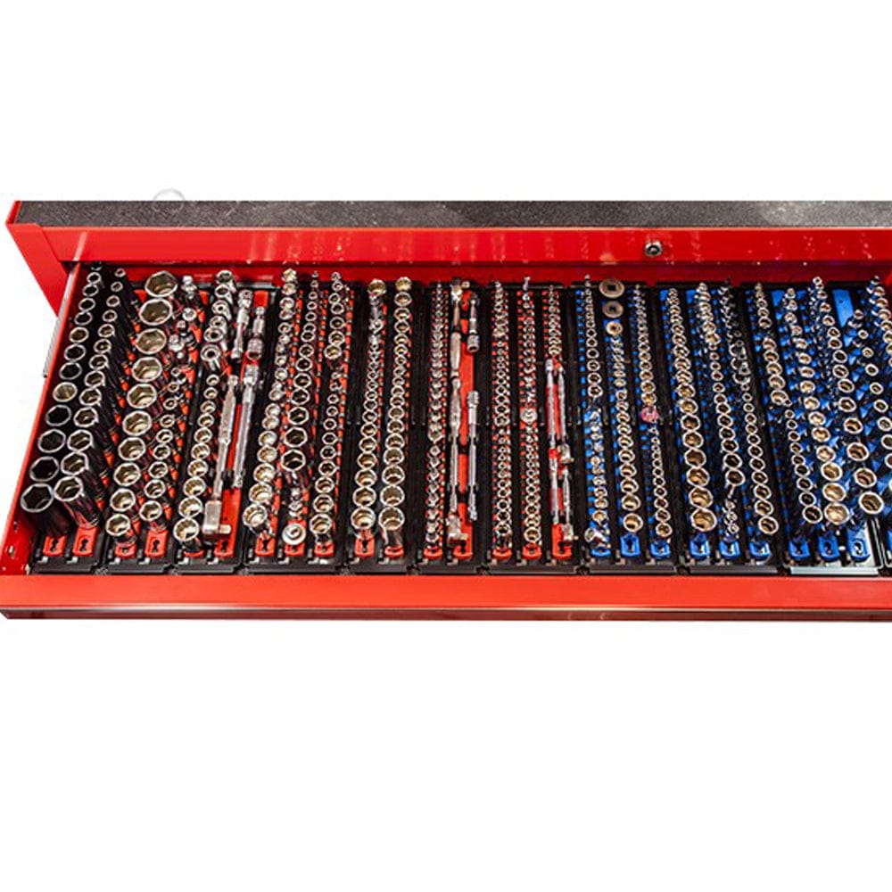 STEALTH 2 x 18 Rail 3 4 Ernst Socket Organiser with Tray Blue